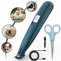 Tovbmup - Tierhaarschneider mit LED-Licht, professioneller Haarschneider für Hunde und Katzen, USB-Aufladung, elektrischer Trimmer für Haare um