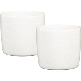 Solido, Blumentopf 2er Set aus Keramik, Farbe: Perla, 15 cm Durchmesser, 13,7 cm hoch, 1,9 l Vol. - Perla - Scheurich