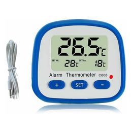 Digitales Kühlschrank- und Gefrierschrank-Thermometer mit Magnet und Ständer, gut ablesbares Kühlschrank-Thermometer mit LED-Anzeige, Hoch- und