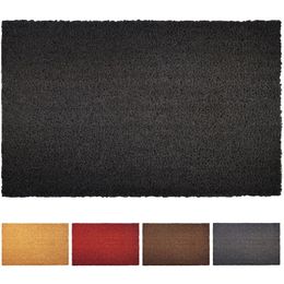 Floordirekt Fußmatte Kokos Schwarz 30 mm 80 x 100 cm - Schwarz