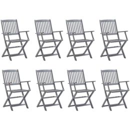 MAISONCHIC Klappbare 8 Stk.Gartenstühle Relax-Sessel,Gartenmöbel Massivholz Akazie -93325
