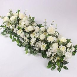 Amirror Smart Ug - 50/100 cm kundenspezifische Hochzeitsblumen-Wandanordnung liefert Seidenpfingstrose-künstliche Blumen-Reihen-Dekor-romantische