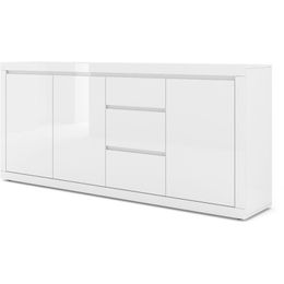 Kommode bello bianco 4 195 cm im italienischen stil weiß matt / glänzendes weiß