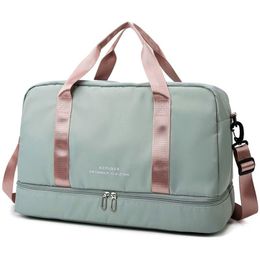 Eting - Reisetasche Sporttasche Handgepäck Tasche Weekender Bag Grün und Rosa