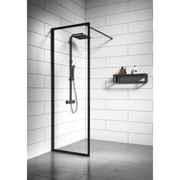 Badplaats Duschwand Georgia 70 x 200cm Glas Duschabtrennung Schwarz - Walk-In Dusche Nano Duschtrennwand - Schwarz