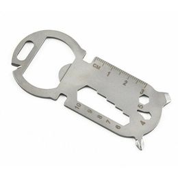 Multi-Tool Schlüsselanhänger, Metall-Taschenwerkzeug Multi-Tool Indoor Outdoor Portable Gadget(Silber)