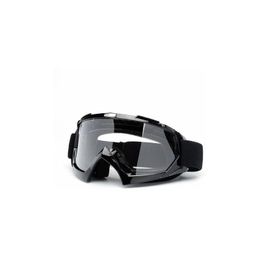 Schutzbrille Gesichtsmaske unzerbrechlich Anti-UV, klare Brille für Motorradbrille-Schwarz (17,6 x 7,8 cm)