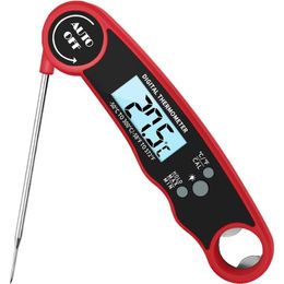Fleischthermometer. Thermometer mit Hintergrundbeleuchtung und Kalibrierung. Digitale Handwerkzeuge 50 300 ℃ rot