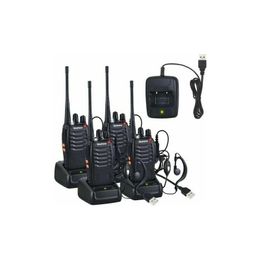 Amirror Smart Ug - x 400–470 MHz Zweikanal-Funk-Walkie-Talkie, Walkie-Talkie mit Original-Headset, 16-Kanal-FM-Handsender – Schwarz