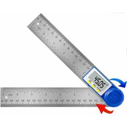 Digitaler Winkelmesser, Edelstahl-Winkellineal für Schreiner und Abschrägung, 360°-Messbereich, Stahllineal für Holzbearbeitung für Heimwerker,