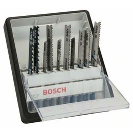 Bosch - 10-tlg. Stichsägeblatt-Set Wood and Metal, Robust Line, T-Schaft