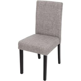 HHG Esszimmerstuhl Littau, Küchenstuhl Stuhl, Stoff/Textil grau, dunkle Beine - grey