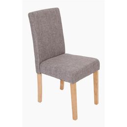 HHG [NEUWERTIG] 6er-Set Esszimmerstuhl Stuhl Küchenstuhl Littau Textil, grau, helle Beine - grey