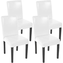 HHG Neuwertig] 4er-Set Esszimmerstuhl Stuhl Küchenstuhl Littau Kunstleder, weiß helle Beine - white