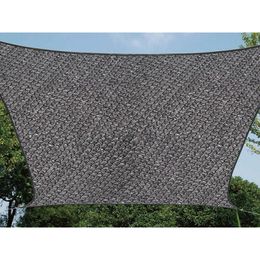 Perel Sonnensegel Quadratisch wasserdurchlässig Dunkelgrau 13m² - für Terrasse