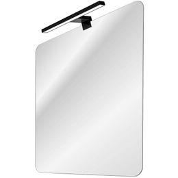 Lomadox Badezimmerspiegel 60cm mit LED-Leuchte in schwarz ADELAIDE-56-WHITE, B/H/T ca. 60/70/10 cm - weiß