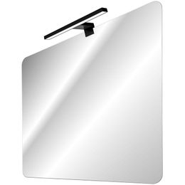 Lomadox - Badezimmerspiegel 80cm mit LED-Leuchte in schwarz ADELAIDE-56-WHITE, b/h/t ca. 80/70/10 cm - weiß