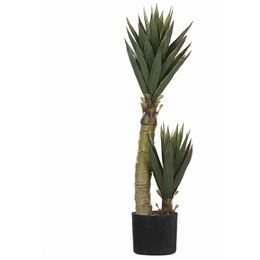 Beliani Kunstpflanze Grün und Schwarz Kunststoff 90 cm Aloe Vera Form Dekoration Wohnzimmer Indoor