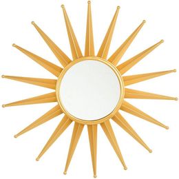 Beliani Wandspiegel Gold ø 60 cm Gold Sonnenoptik Elegant Modern - Gold