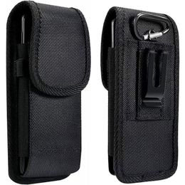 Lycxames - Vertikale Gürteltasche für Handys/Smartphones, Größe m (Diagonale: 12 cm/4,7 Zoll), Textil, Gürtelclip, Klebeverschluss