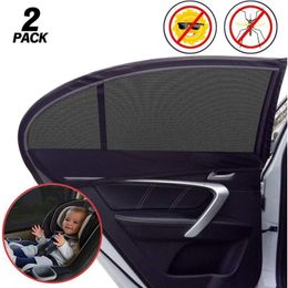 Auto-Sonnenschutz, Kinder-Sonnenschutz, Auto-Seitenfensterrollo, Mesh-Material, schützt Passagiere, Baby, Kinder und Haustiere, 2er-Pack