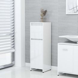 LONGZIMING - Badezimmerschrank Hochglanz-Weiß 30x30x95 cm Spanplatte