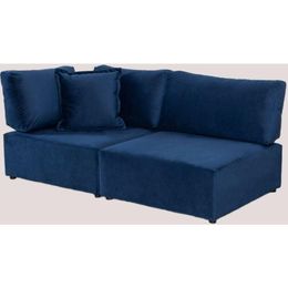 2-teiliges modulares Sofa aus Samt Kata Blau - Blau - Sklum