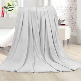 Bestlivings - Kuscheldecke Cashmere Touch 200x220cm ( Silber ) Flauschige Wohndecke für Sofa, Couch und Bett, Tagesdecke oeko-tex - Sofaüberwurf