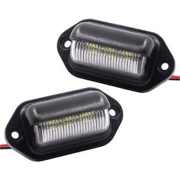 LONGZIMING - LED-Kennzeichenlicht 12V bis 24V dc wasserdichte 6-LED-Rücklicht-Kennzeichenlampe, ideal für LKWs, SUVs, Anhänger, Wohnmobile, Boote,
