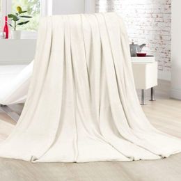 Bestlivings - Kuscheldecke Cashmere Touch 150x200cm ( Off White ) Flauschige Wohndecke für Sofa, Couch und Bett, Tagesdecke oeko-tex - Sofaüberwurf