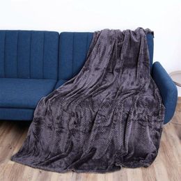 Bestlivings - Kuscheldecke Flanell Decke 150x200cm ( Anthrazit ) Flauschige Struktur Wohndecke für Sofa, Couch und Bett, Tagesdecke oeko-tex