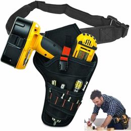 LONGZIMING Werkzeugtasche mit Gürtel, Bohrmaschine Werkzeughalter Tasche, Werkzeugholster Holster mit verstellbarem Werkzeuggürtel für Elektriker,