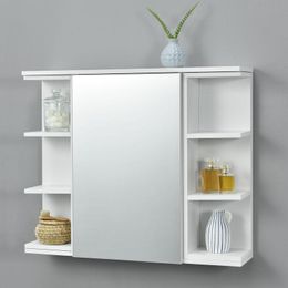 Badezimmerschrank Harstad 64x80x20 cm Weiß [en.casa]