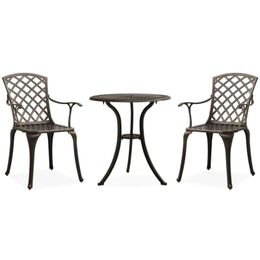 LONGZIMING 3-tlg. Bistro-Set Aluminiumguss Bronzen