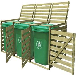 LONGZIMING Mülltonnenbox für 3 Tonnen 240 l Imprägniertes Holz