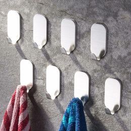 LONGZIMING - Klebehaken, 8 Stück Badezimmer Handtuchhaken ohne Bohren Handtuchhaken aus Edelstahl