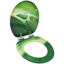 HOMMOO - Toilettensitz Soft-Close-Deckel mdf Grün Wassertropfen-Design