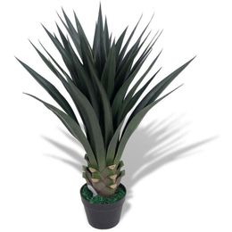 Künstliche Yucca-Pflanze mit Topf 90 cm Grün VD10536 - HOMMOO