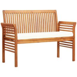 2-Sitzer Gartenbank mit Kissen 120 cm Massivholz Akazie VD29939 - HOMMOO