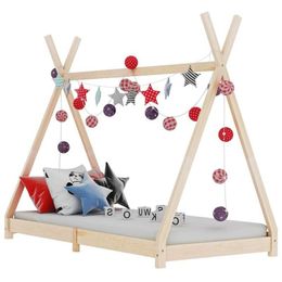 Kinder-Bettgestell Massivholz Kiefer 70 x 140 cm VD24209 - HOMMOO