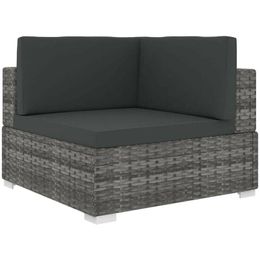 Ecksofa mit Auflagen Poly Rattan Grau VD30141 - HOMMOO