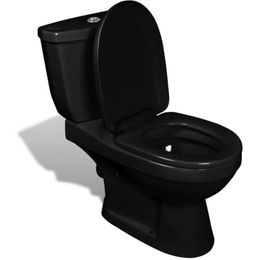 HOMMOO - Stand Toilette/WC Bodenstehend Keramik Schwarz VD08252