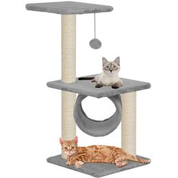 Katzen-Kratzbaum Sisal 65 cm Grau - HOMMOO