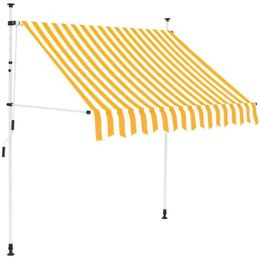 Einziehbare Markise Handbetrieben 150 cm Gelb/Weiß Gestreift VD27594 - HOMMOO