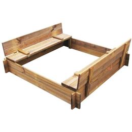 HOMMOO - Sandkasten imprägnierter Holz Quadratisch VD26663
