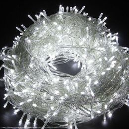Christmas Fairy String Lights, 10M 100 led Weihnachtsbaum Lichterketten mit 2 dekorativen Weihnachtslichtern USB-Modus (Weiß) - LONGZIMING