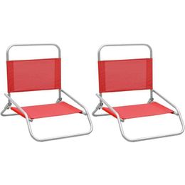 HOMMOO Klappbare Strandstühle 2 Stk. Rot StoYQvidaXL YQvidaXL310367DE