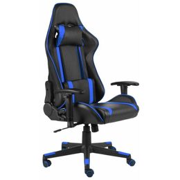 LONGZIMING Gaming-Stuhl Drehbar Blau PVC