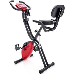 HOMMOO X-Bike, Heimtrainer Indoor Bike, magnetisch faltbar, Aerobic, mit Trainingscomputer und Verlängerungsgurt
