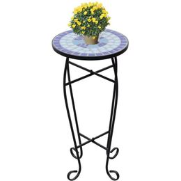 HOMMOO Mosaik Beistelltisch Tisch Bistrotisch Blumenständer Blau VD26365